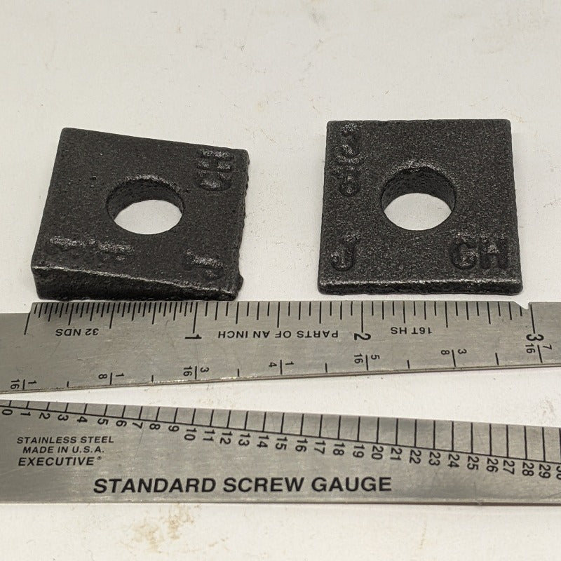 3/8" Square Beveled Malleable Iron Washer, Plain – Blacksmith Bolt ...