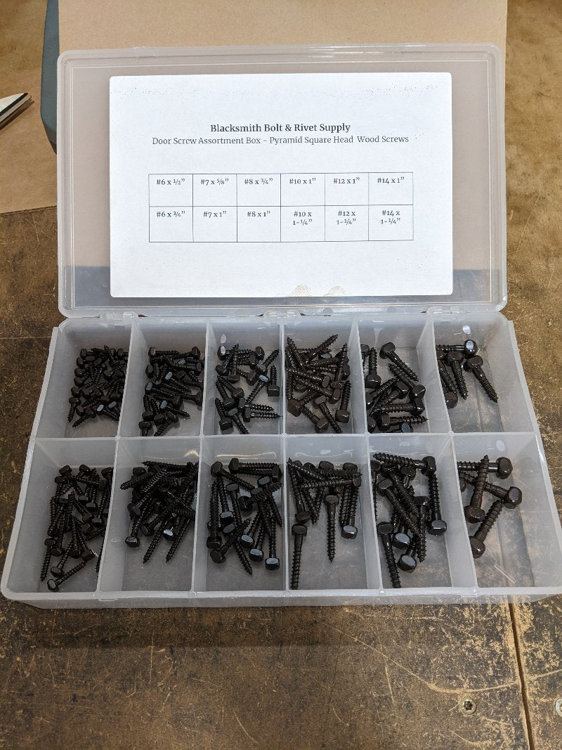Door Screws, Sample Assortment – Blacksmith Bolt & Rivet Supply