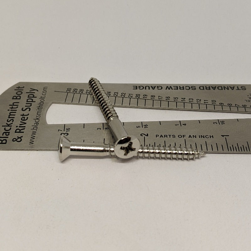 #8 X 1-3/4" Phillips Oval Head Wood Screws, Nickel – Blacksmith Bolt ...