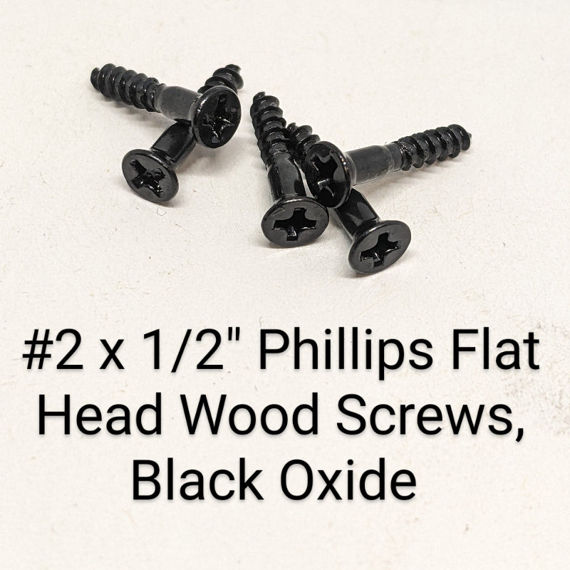 #2 X 1/2" Phillips Flat Head Wood Screws, Black Oxide – Blacksmith Bolt ...