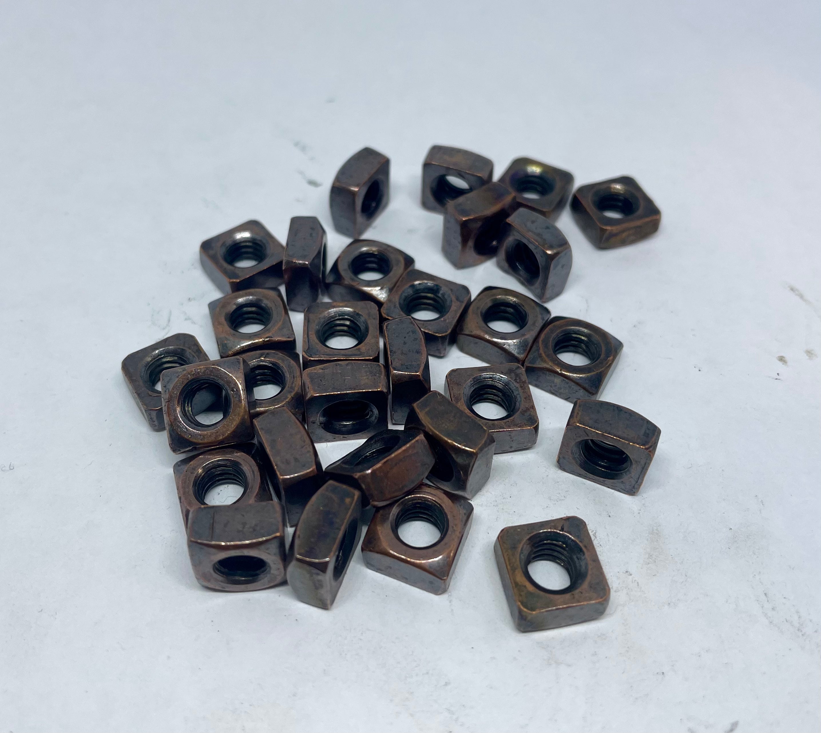 1/4"-20 Regular Square Nuts, Bronze Plate – Blacksmith Bolt & Rivet Supply