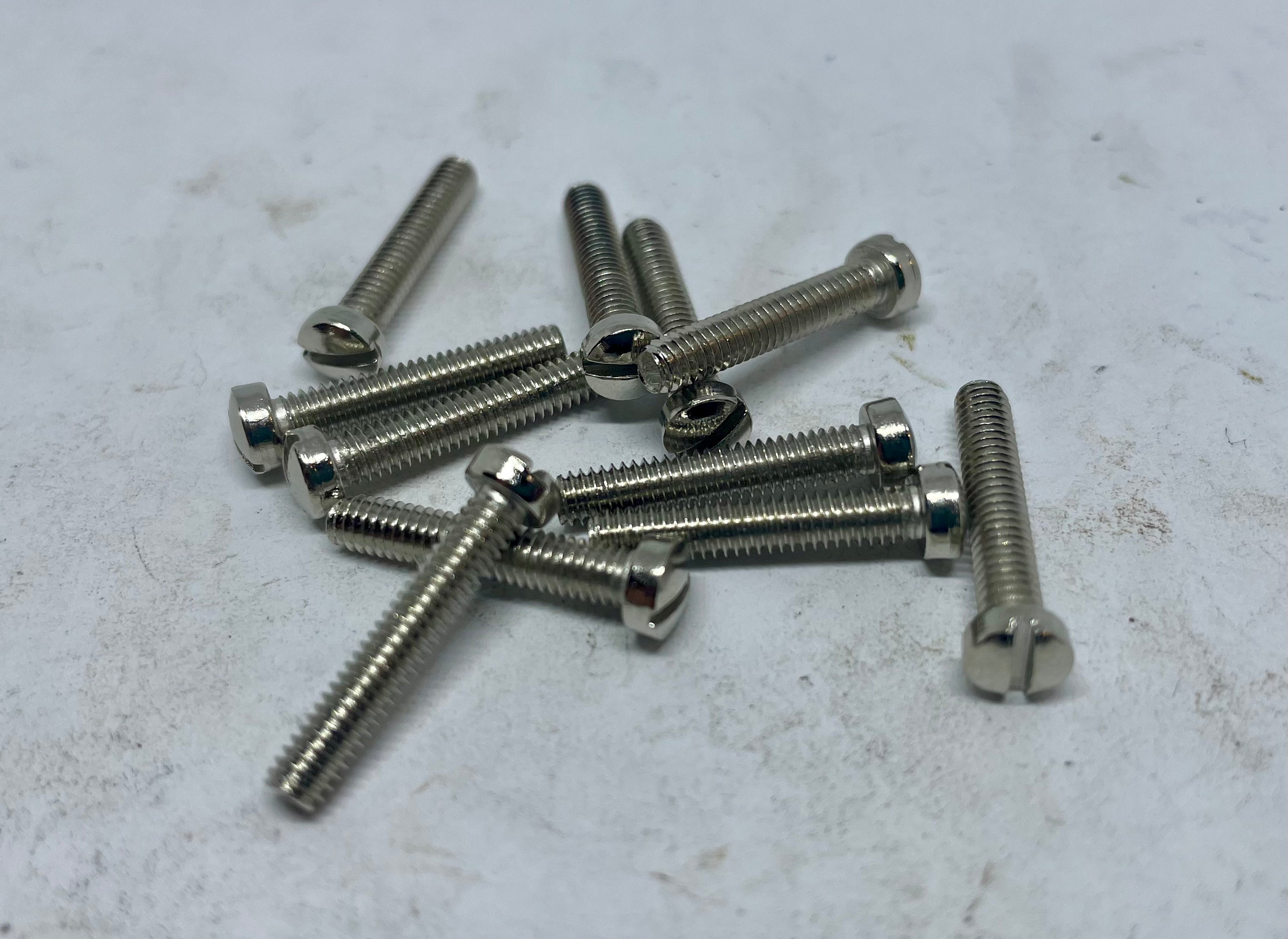 #6-40 X 3/4" Slotted Fillister Head Machine Screw, Nickel Plated ...