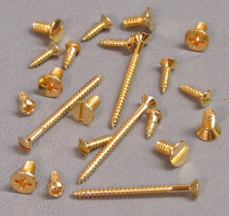 #3 X 3/8" Slotted Oval Head Sheetmetal Screws, Gold Plated – Blacksmith ...