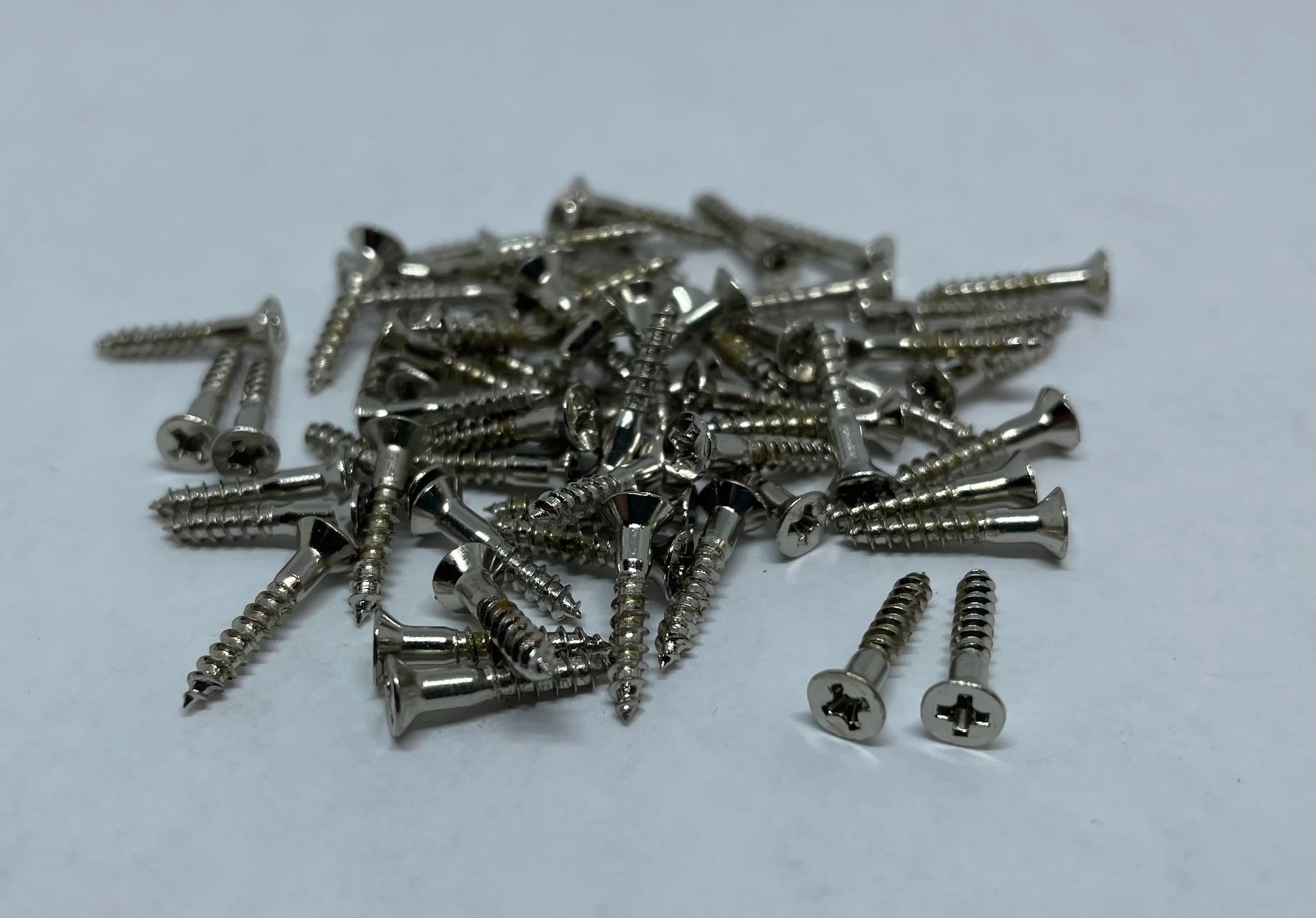#2 X 3/4" Phillips Flat Head Wood Screws, Nickel – Blacksmith Bolt ...
