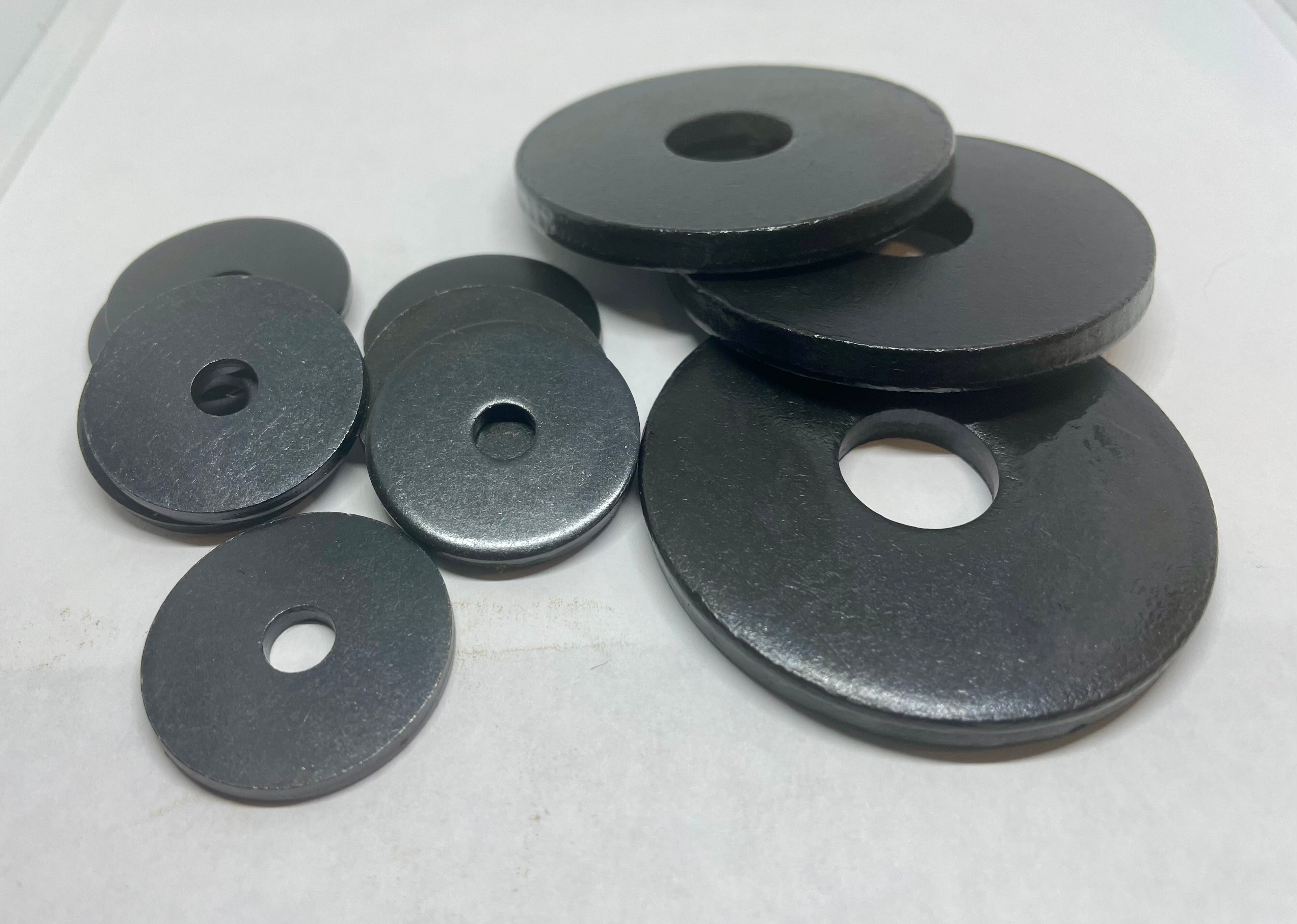 1" x 4" Dia. x 3/8" Round Plate Washers, Black Oxide – Blacksmith Bolt ...